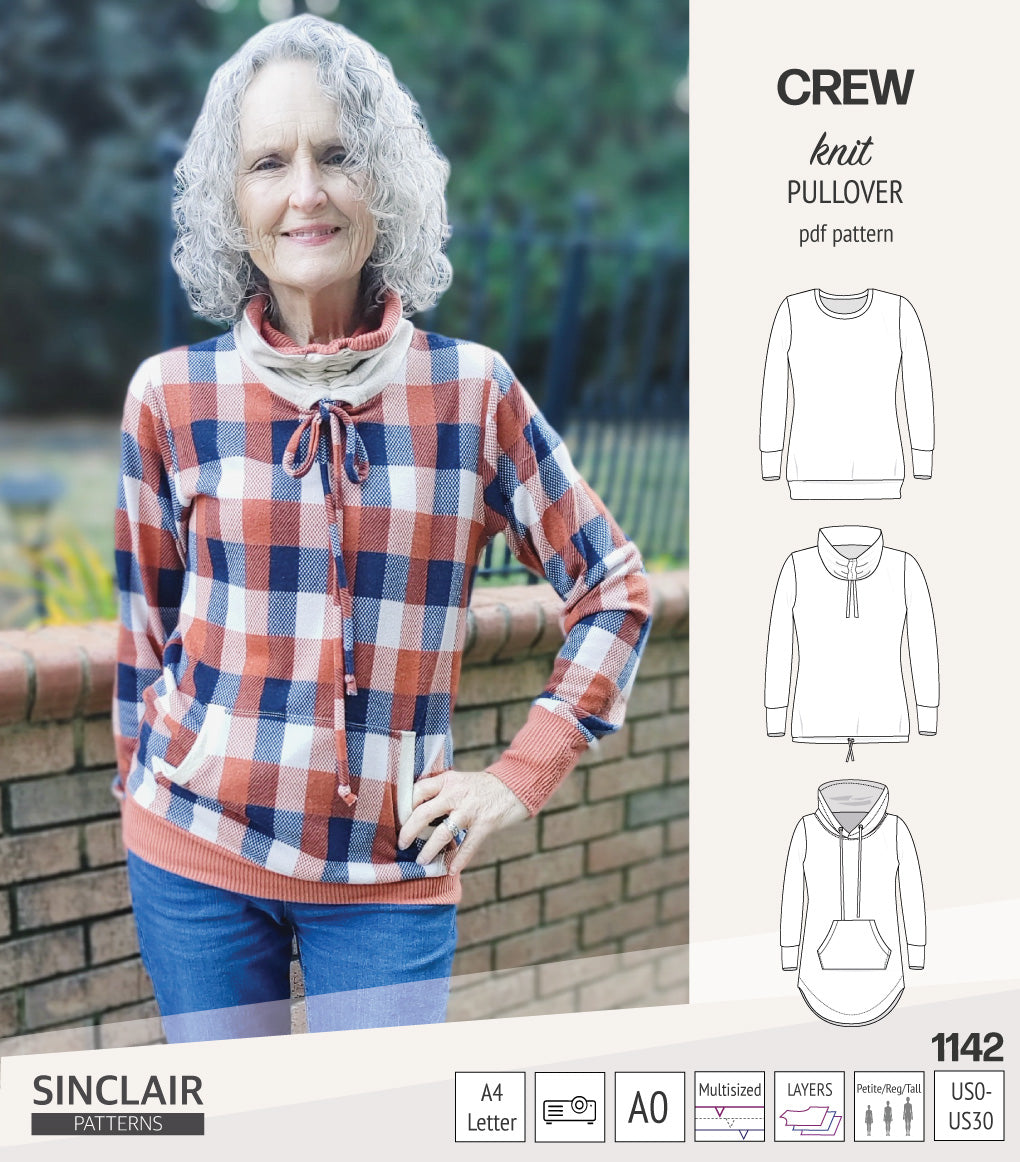Crew pullover and hoodie (PDF sewing pattern) – Sinclair Patterns