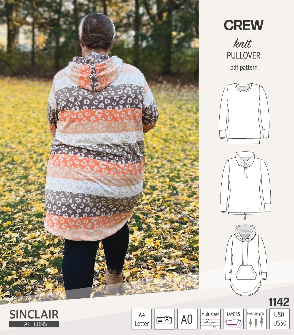Crew pullover and hoodie (PDF sewing pattern) – Sinclair Patterns
