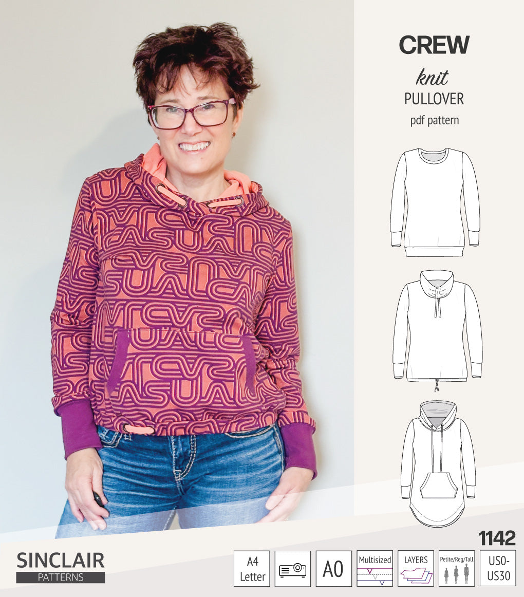 Crew pullover and hoodie (PDF sewing pattern) – Sinclair Patterns