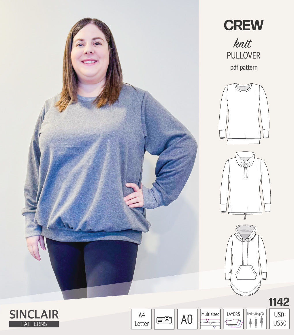 Crew pullover and hoodie (PDF sewing pattern) – Sinclair Patterns