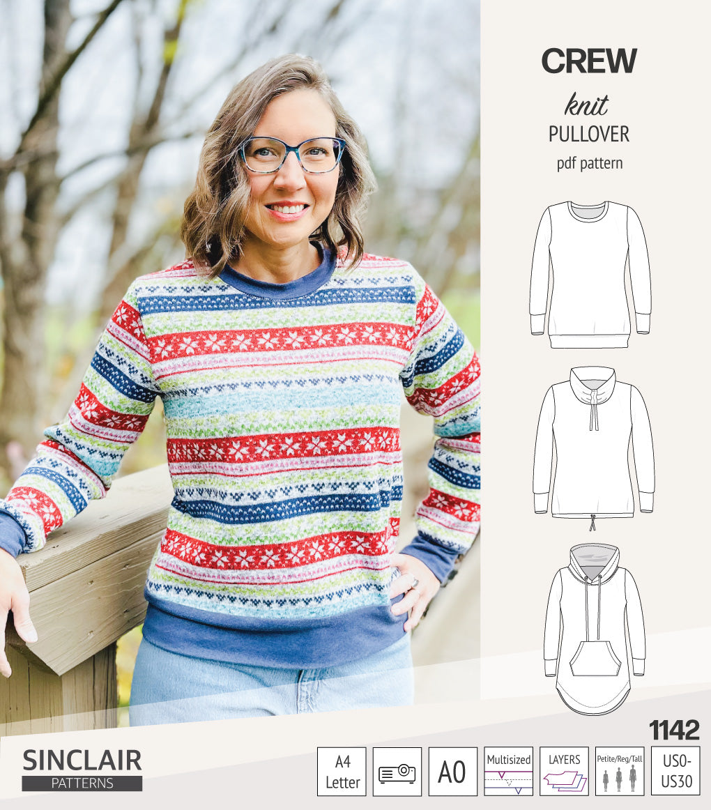 Crew pullover and hoodie (PDF sewing pattern) – Sinclair Patterns