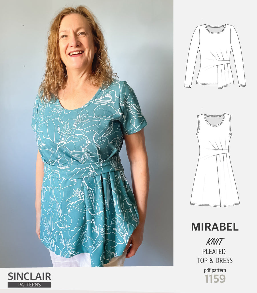 Mirabel side pleated knit top and dress (PDF) – Sinclair Patterns
