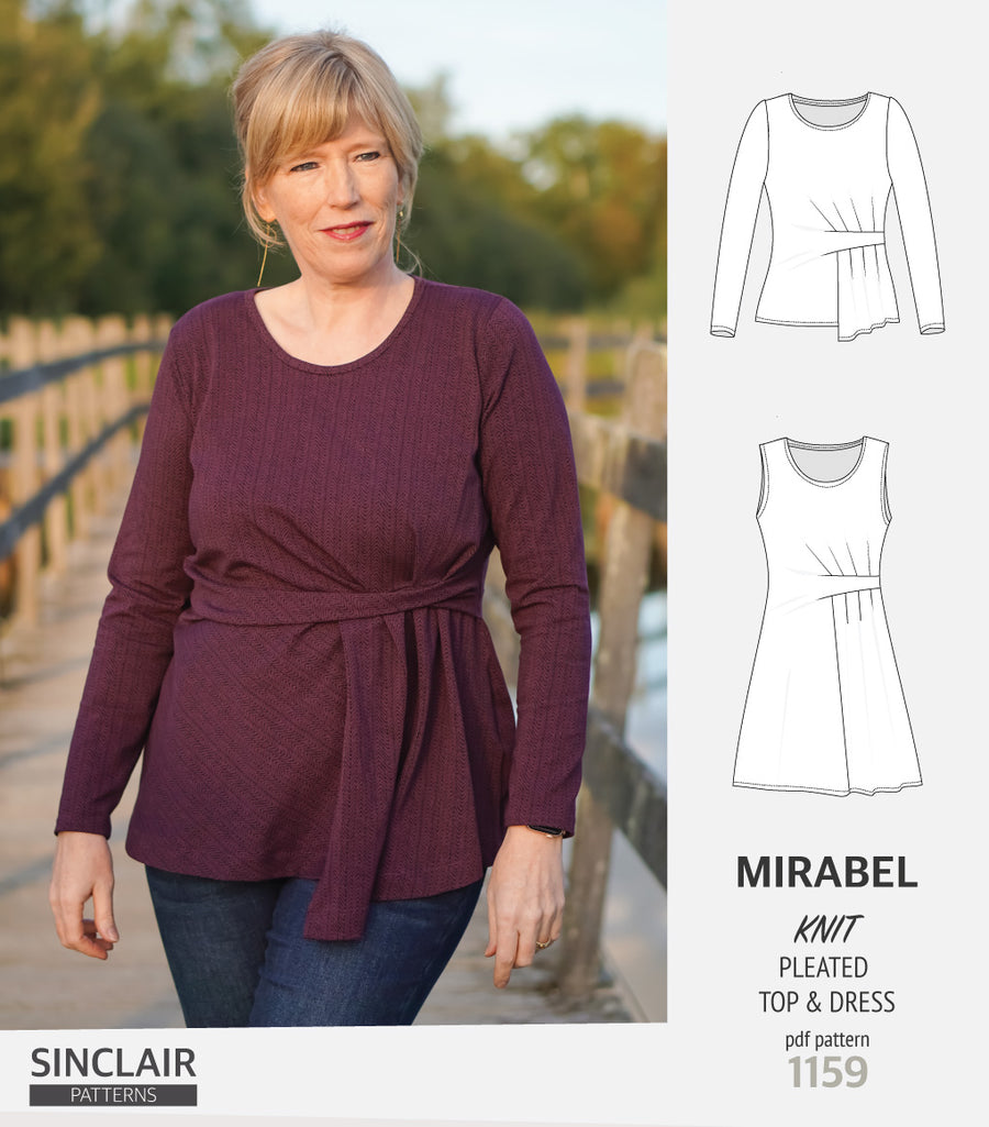 Mirabel side pleated knit top and dress (PDF) – Sinclair Patterns