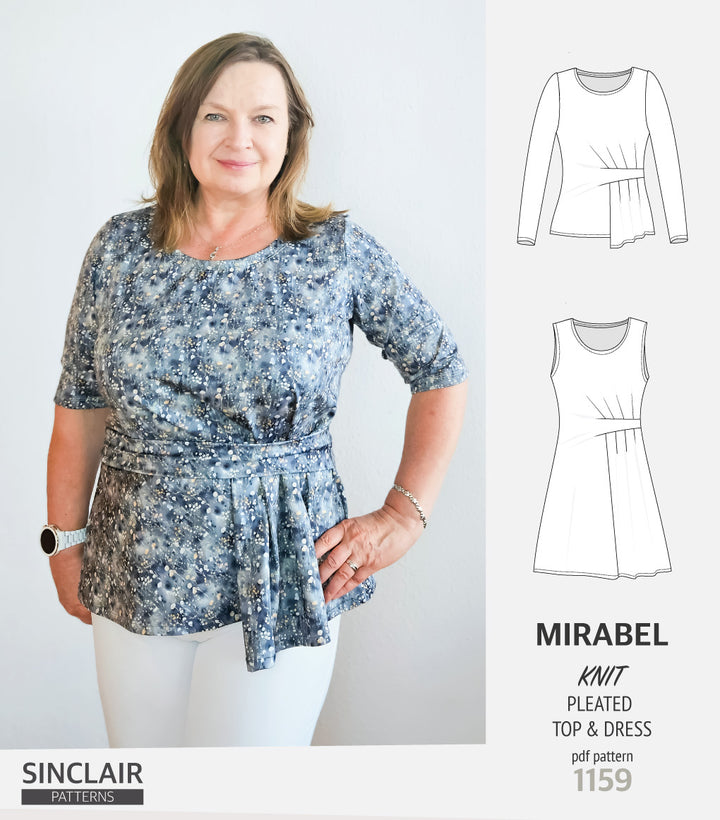 Mirabel side pleated knit top and dress (PDF) – Sinclair Patterns