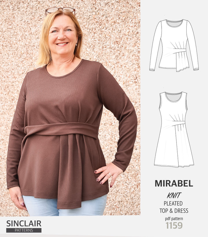 Mirabel side pleated knit top and dress (PDF) – Sinclair Patterns