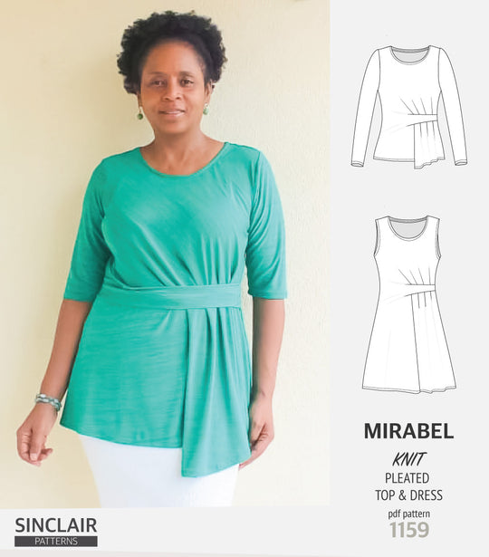Mirabel side pleated knit top and dress (PDF) – Sinclair Patterns