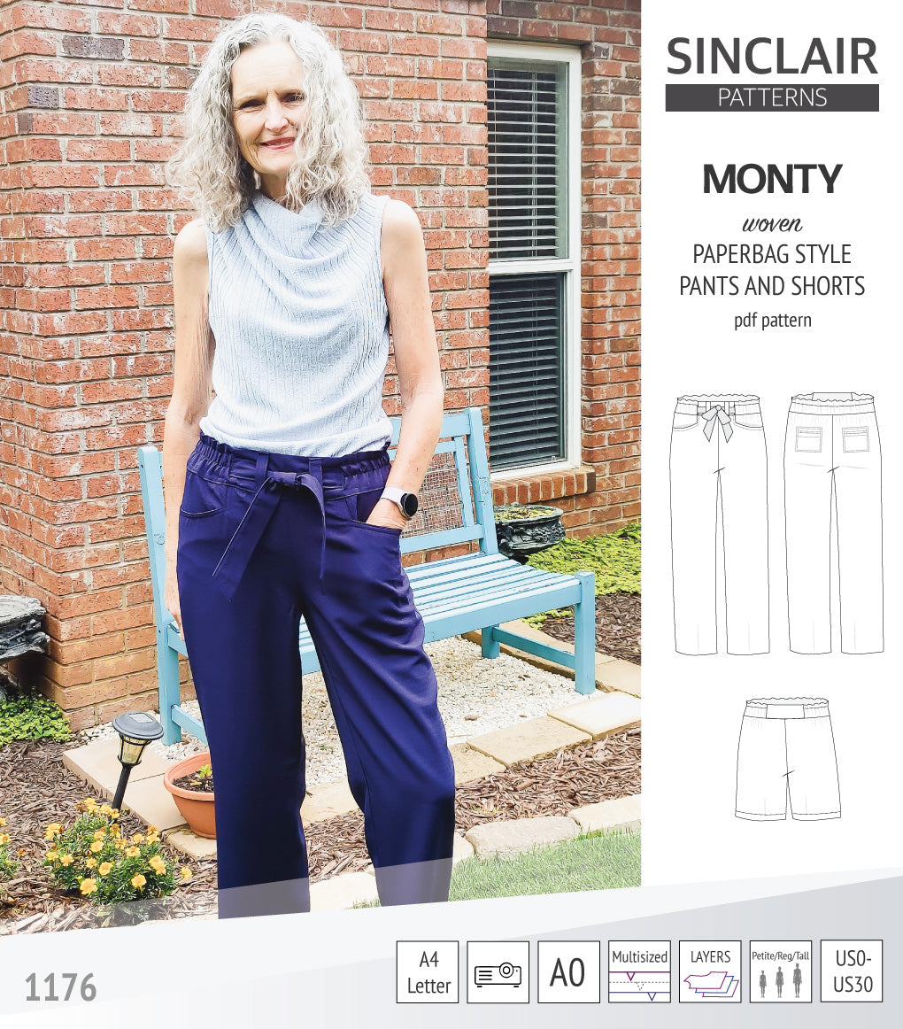 Monty paperbag waistline woven shorts and pants with ties (pdf sewing ...