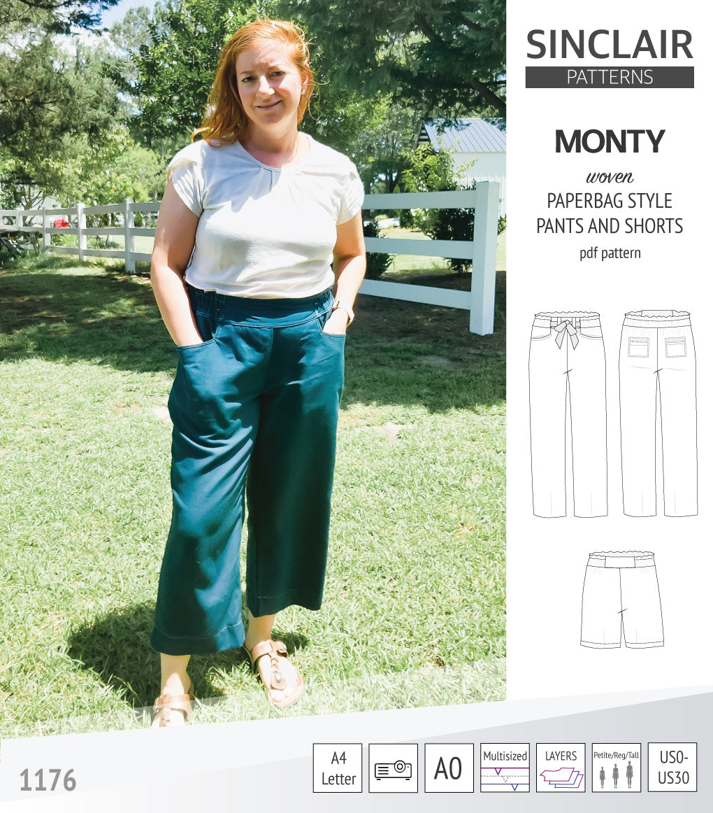 Monty paperbag waistline woven shorts and pants with ties (pdf sewing ...