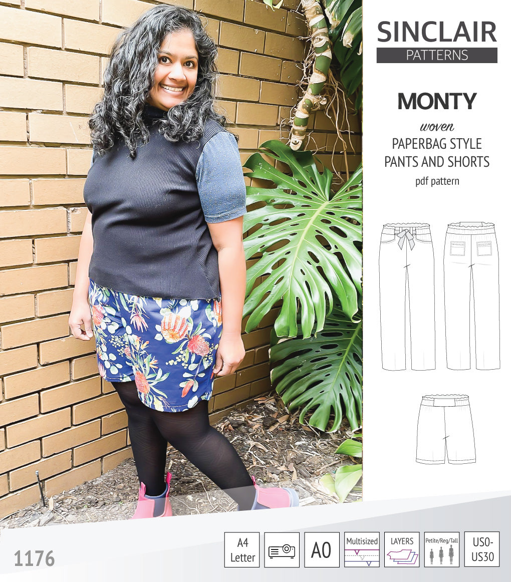 Monty paperbag waistline woven shorts and pants with ties (pdf sewing ...