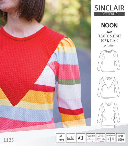 Noon pleated sleeves knit top and tunic (PDF sewing pattern) - Sinclair ...