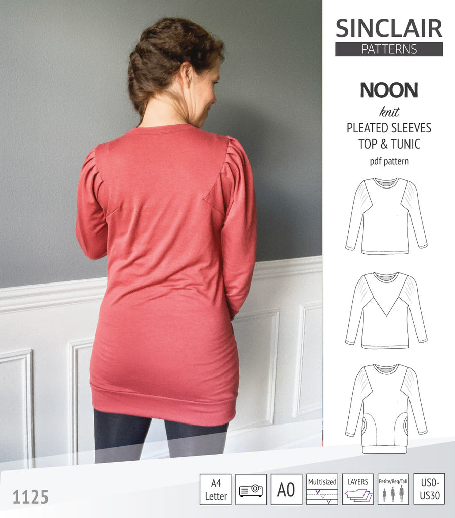 Noon pleated sleeves knit top and tunic (PDF sewing pattern) – Sinclair ...