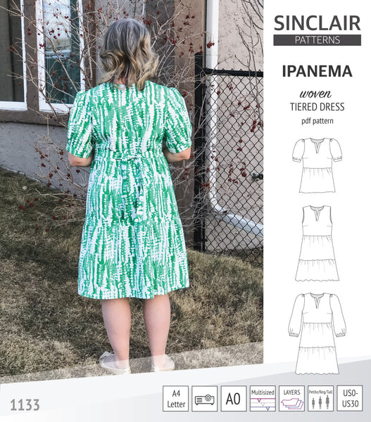 Ipanema tiered woven top and dress with a placket (PDF) - Sinclair Patterns