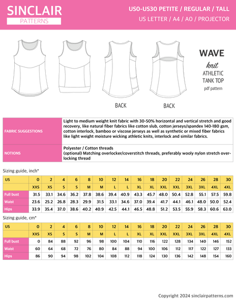 Wave fitted athletic knit tank top with waistline shaping and pockets ...