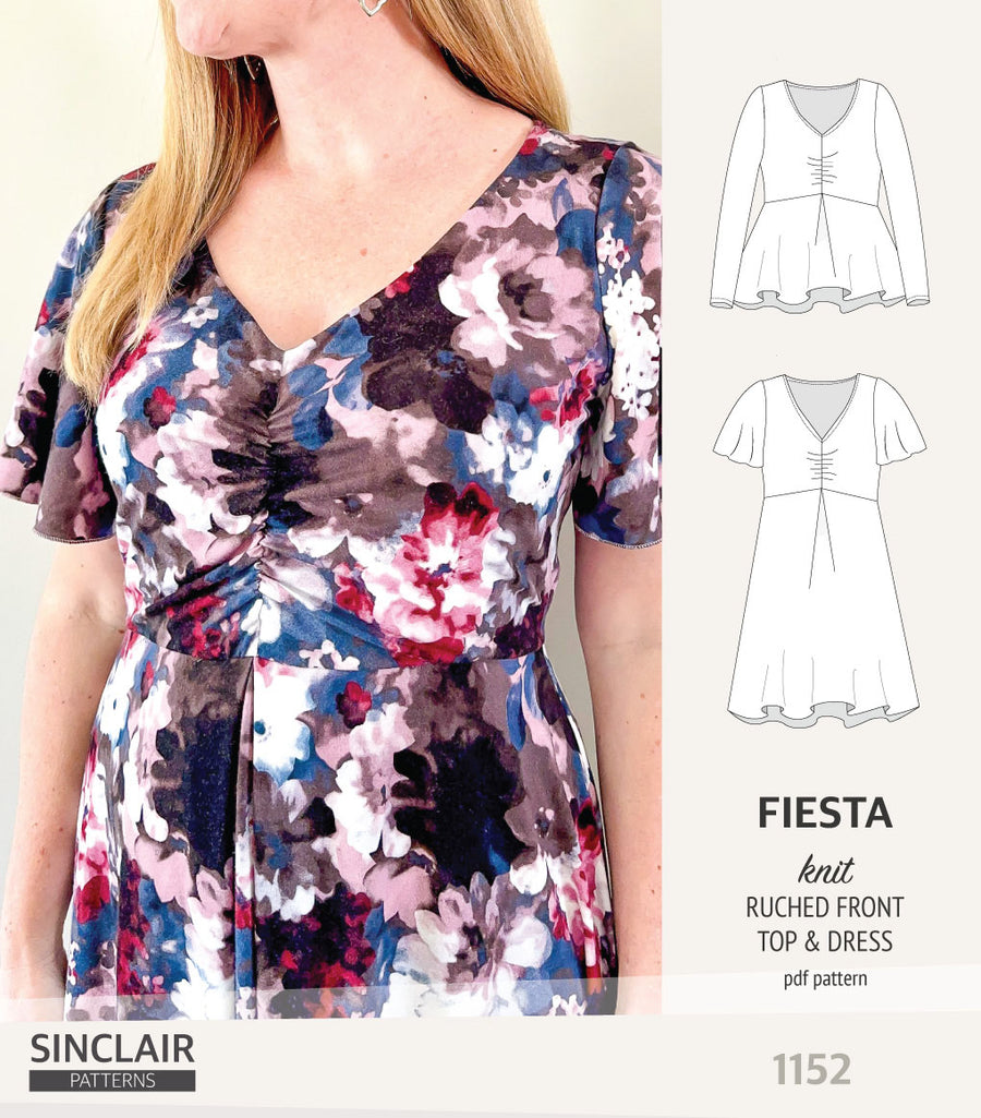 Fiesta ruched bust knit top and dress (PDF) – Sinclair Patterns