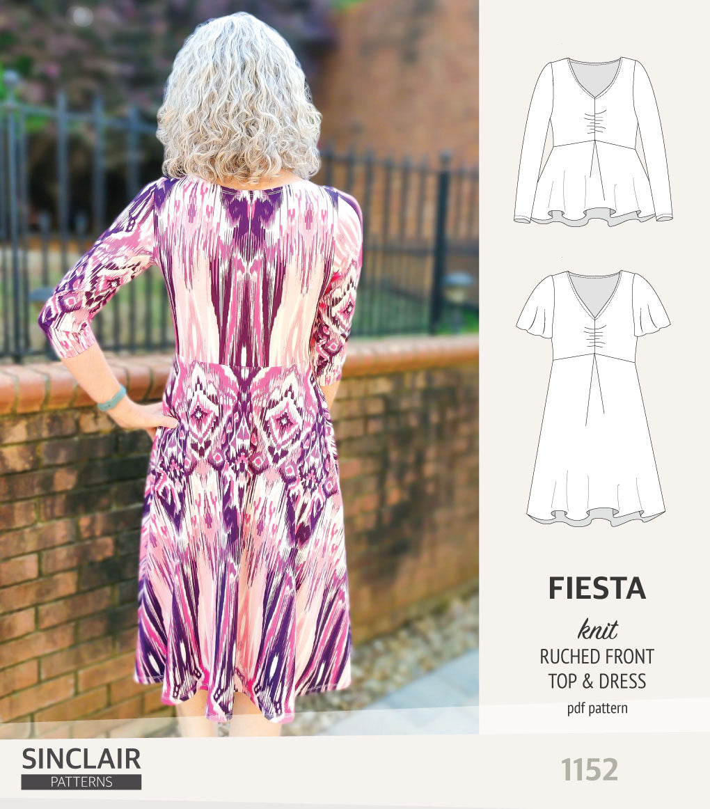 Fiesta ruched bust knit top and dress (PDF) – Sinclair Patterns