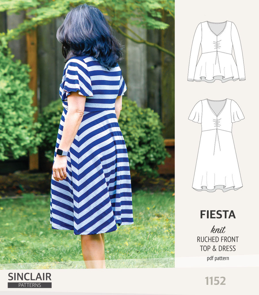 Fiesta ruched bust knit top and dress (PDF) – Sinclair Patterns