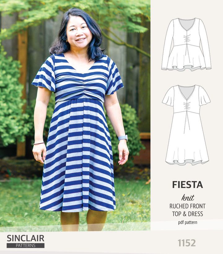 Fiesta ruched bust knit top and dress (PDF) – Sinclair Patterns