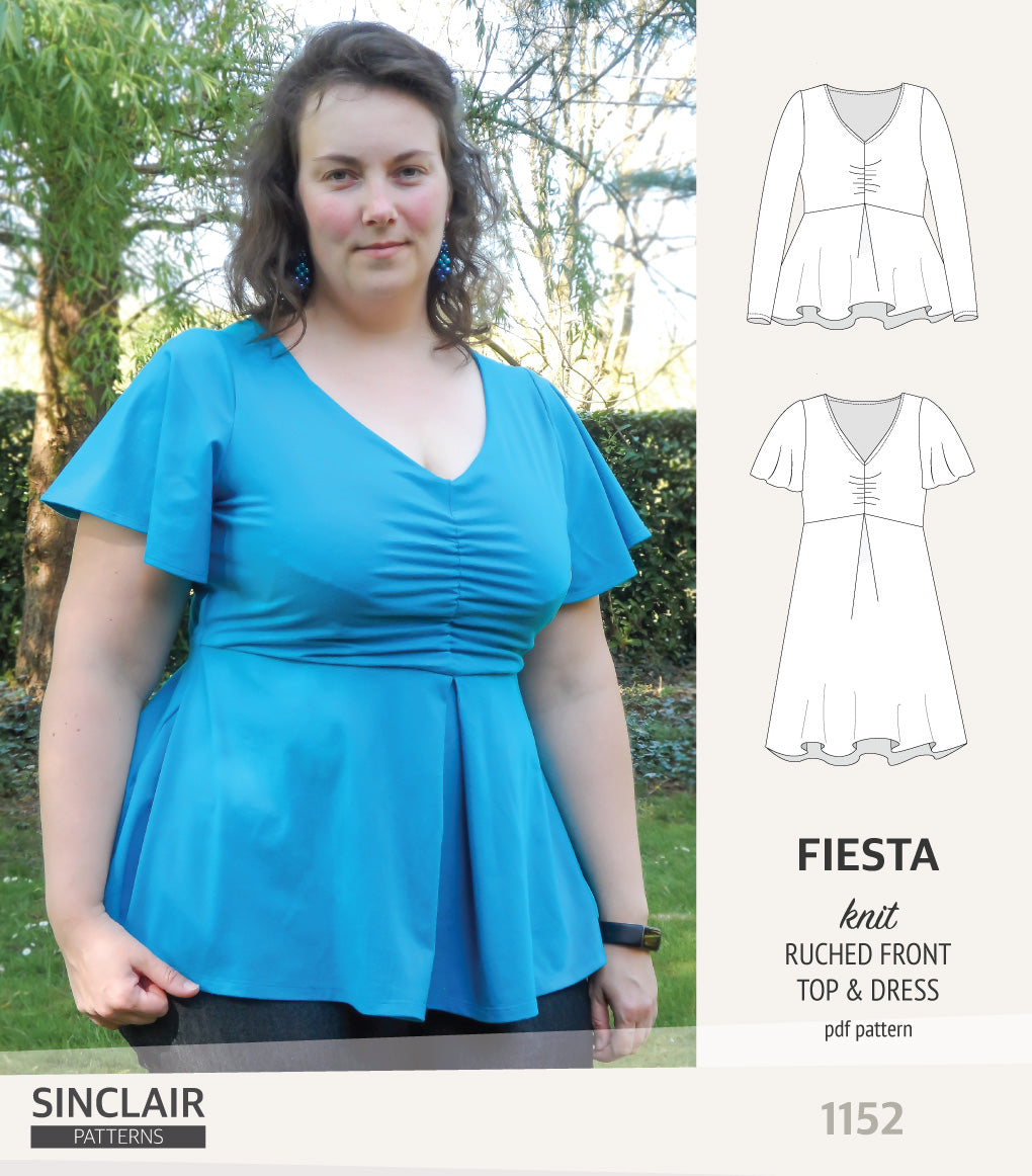 Fiesta ruched bust knit top and dress (PDF) – Sinclair Patterns