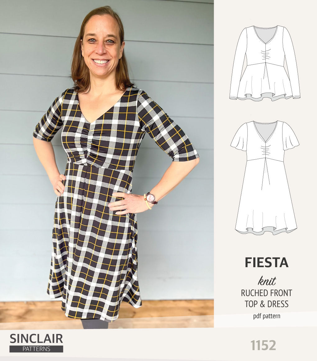 Fiesta ruched bust knit top and dress (PDF) – Sinclair Patterns