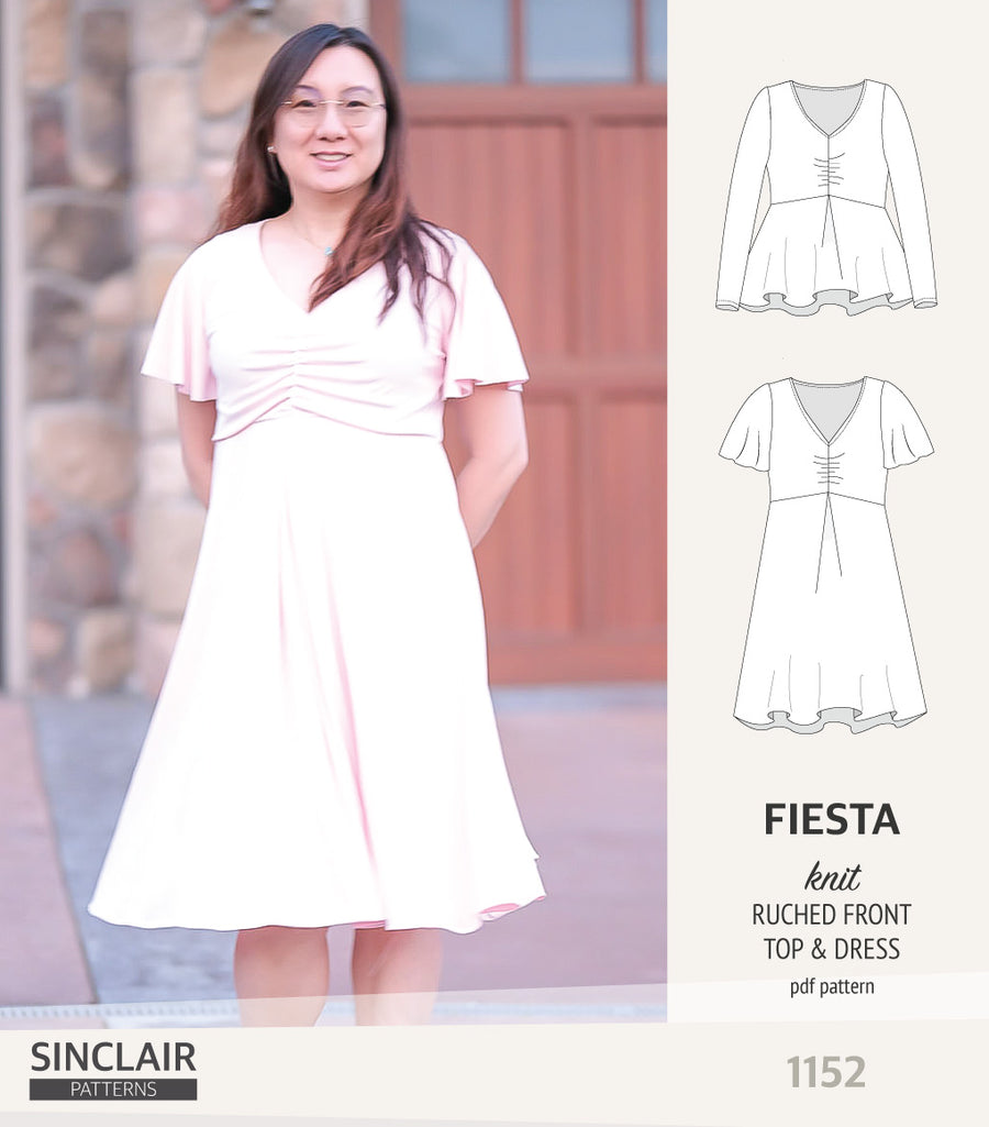 Fiesta ruched bust knit top and dress (PDF) – Sinclair Patterns