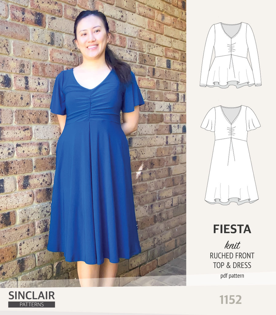 Fiesta ruched bust knit top and dress (PDF) – Sinclair Patterns
