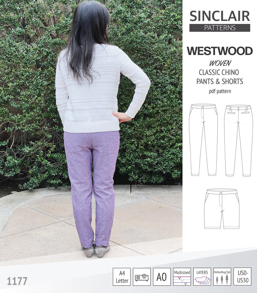 Westwood classic chino pants and shorts for women (pdf sewing pattern ...