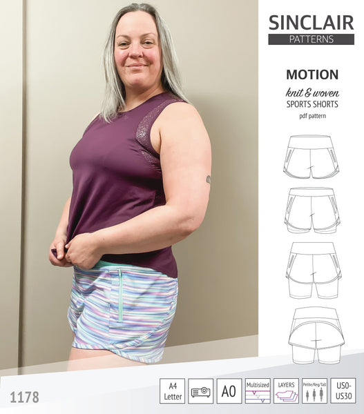 Motion sports shorts with a yoke, pockets and underlay shorties (pdf ...