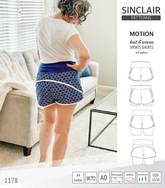 Motion sports shorts with a yoke, pockets and underlay shorties (pdf ...