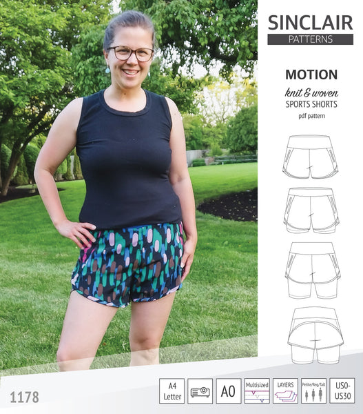 Motion sports shorts with a yoke, pockets and underlay shorties (pdf ...