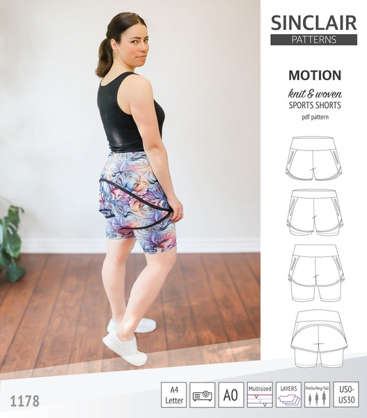 Motion sports shorts with a yoke, pockets and underlay shorties (pdf ...