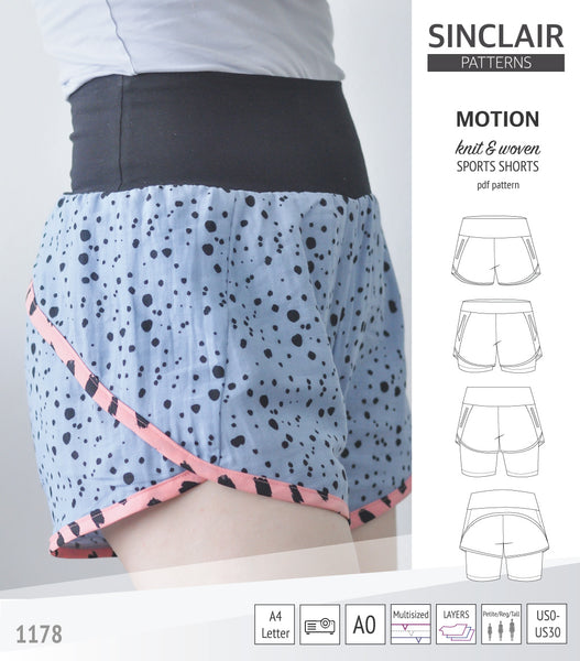 Motion sports shorts with a yoke, pockets and underlay shorties (pdf ...