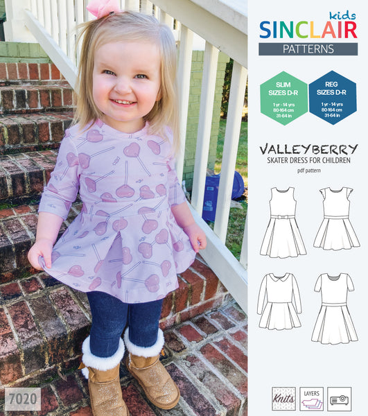Valleyberry classic skater dress for children (pdf sewing pattern) - Sinclair Patterns