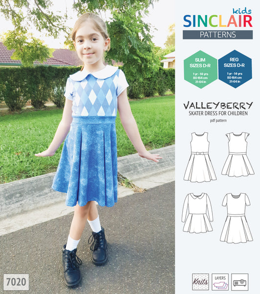 Valleyberry classic skater dress for children (pdf sewing pattern) - Sinclair Patterns