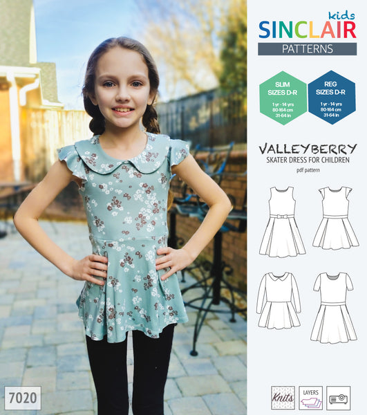 Valleyberry classic skater dress for children (pdf sewing pattern) - Sinclair Patterns