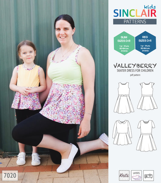 Valleyberry classic skater dress for children (pdf sewing pattern) - Sinclair Patterns