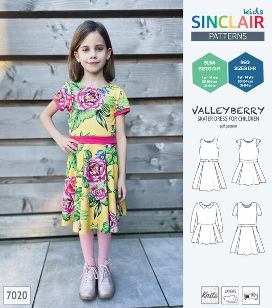 Valleyberry classic skater dress for children (pdf sewing pattern) - Sinclair Patterns