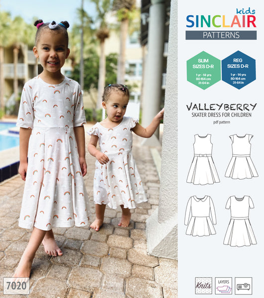 Valleyberry classic skater dress for children (pdf sewing pattern) - Sinclair Patterns
