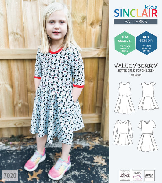 Valleyberry classic skater dress for children (pdf sewing pattern) - Sinclair Patterns