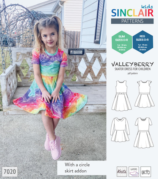 Valleyberry classic skater dress for children (pdf sewing pattern) - Sinclair Patterns