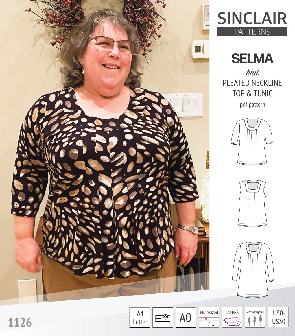 Selma knit top with round and square neckline options (PDF sewing ...
