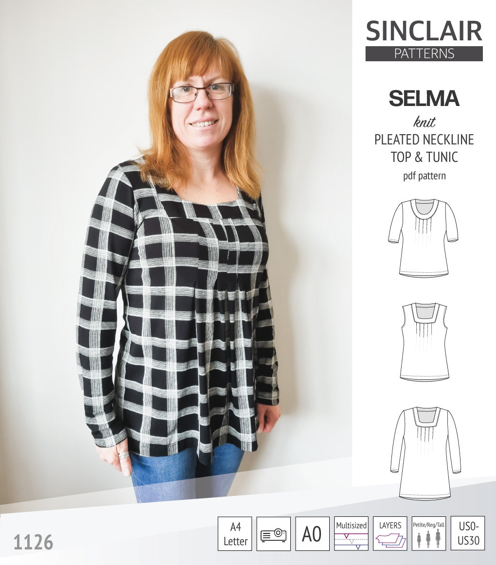 Selma knit top with round and square neckline options (PDF sewing ...