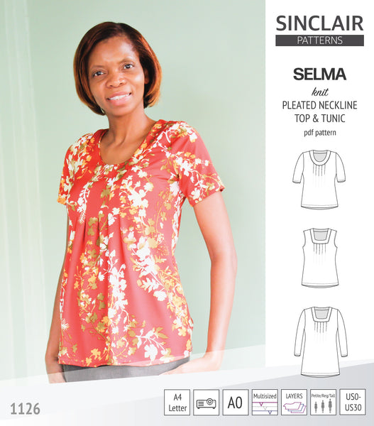 Selma knit top with round and square neckline options (PDF sewing ...