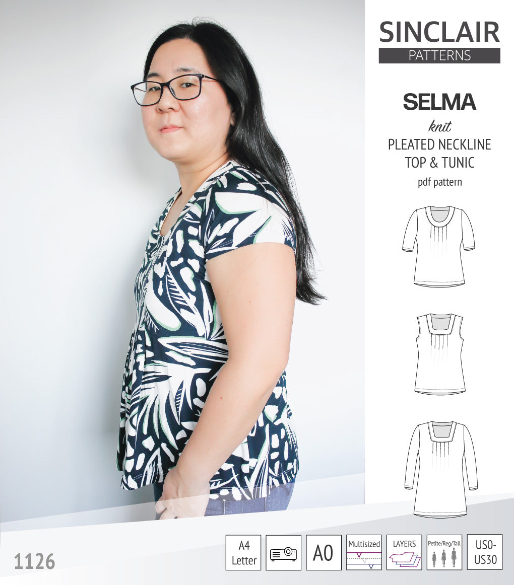 Selma knit top with round and square neckline options (PDF sewing ...