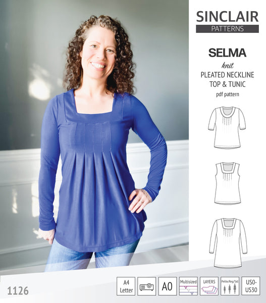 Selma knit top with round and square neckline options (PDF sewing ...