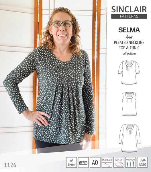 Selma knit top with round and square neckline options (PDF sewing ...