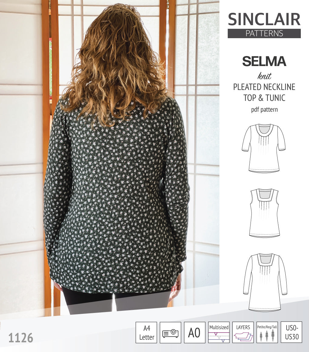 Selma knit top with round and square neckline options (PDF sewing ...
