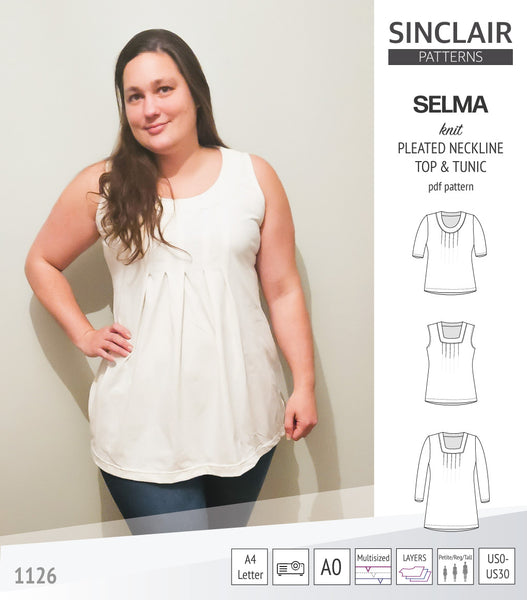 Selma knit top with round and square neckline options (PDF sewing ...