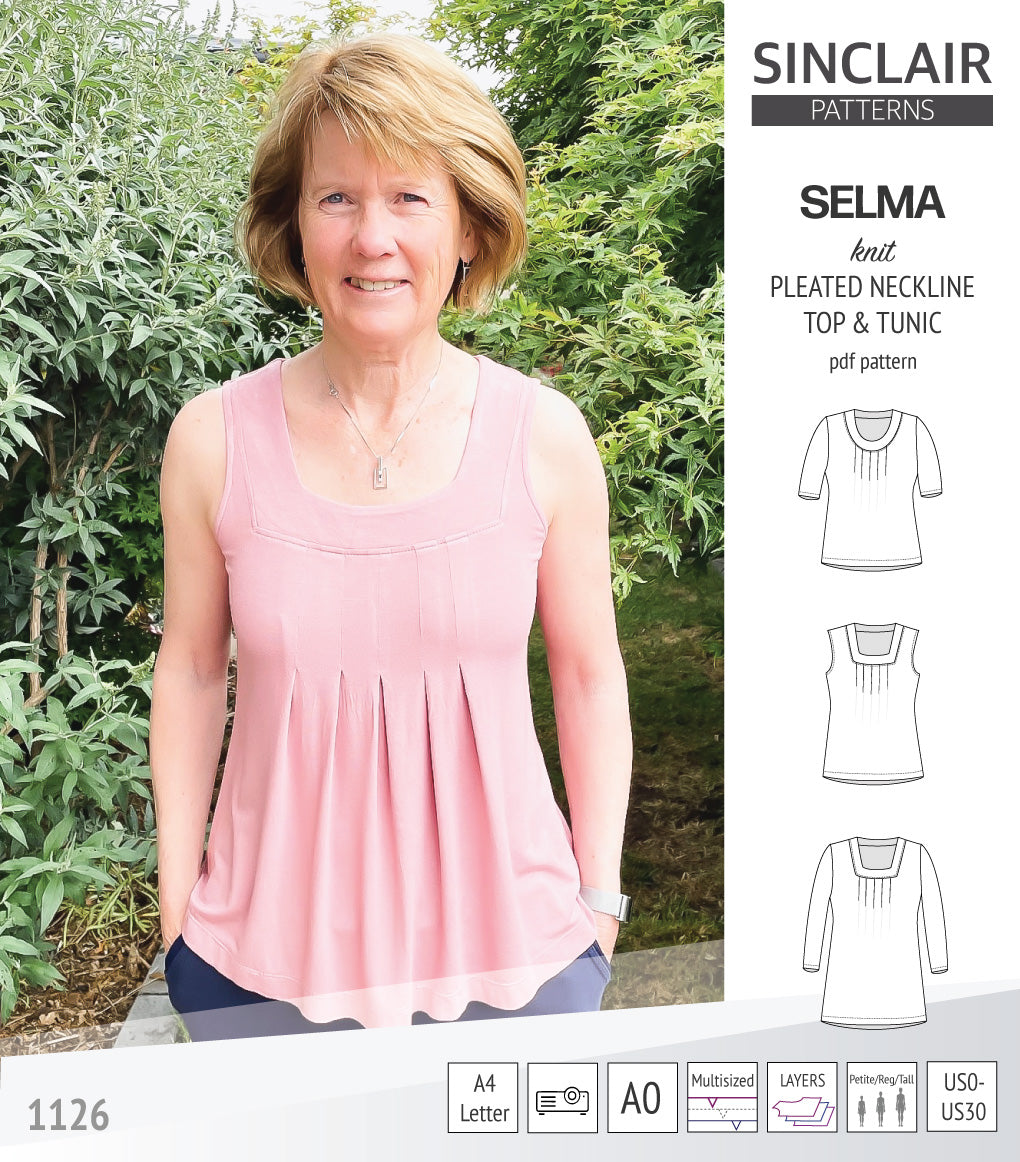 Selma knit top with round and square neckline options (PDF sewing ...