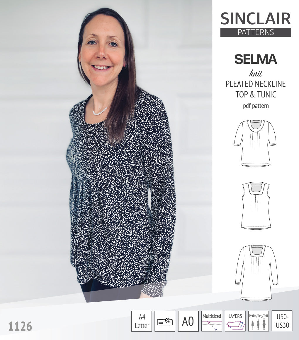 Selma knit top with round and square neckline options (PDF sewing ...