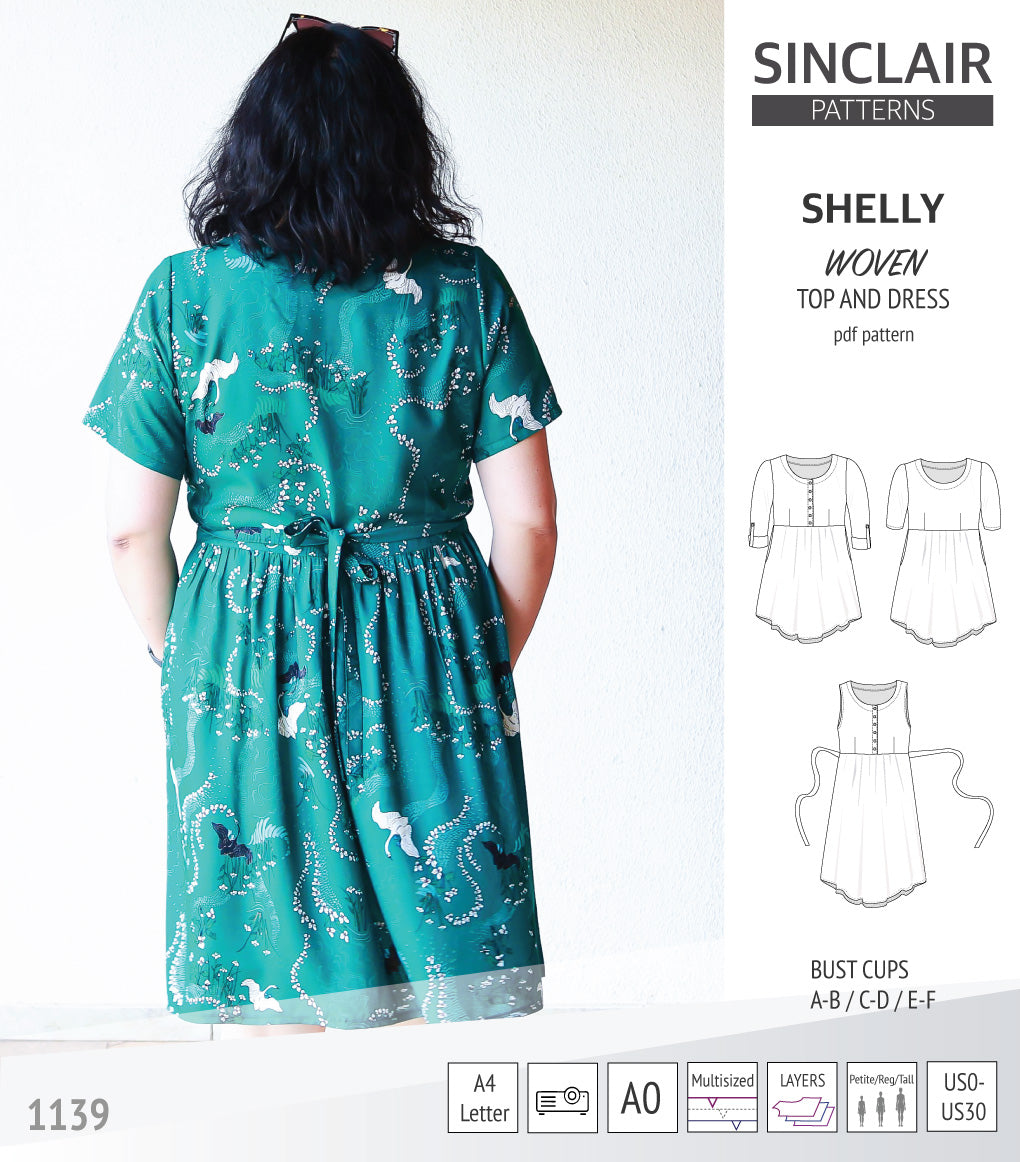 Shelly woven dress with a placket PDF) – Sinclair Patterns